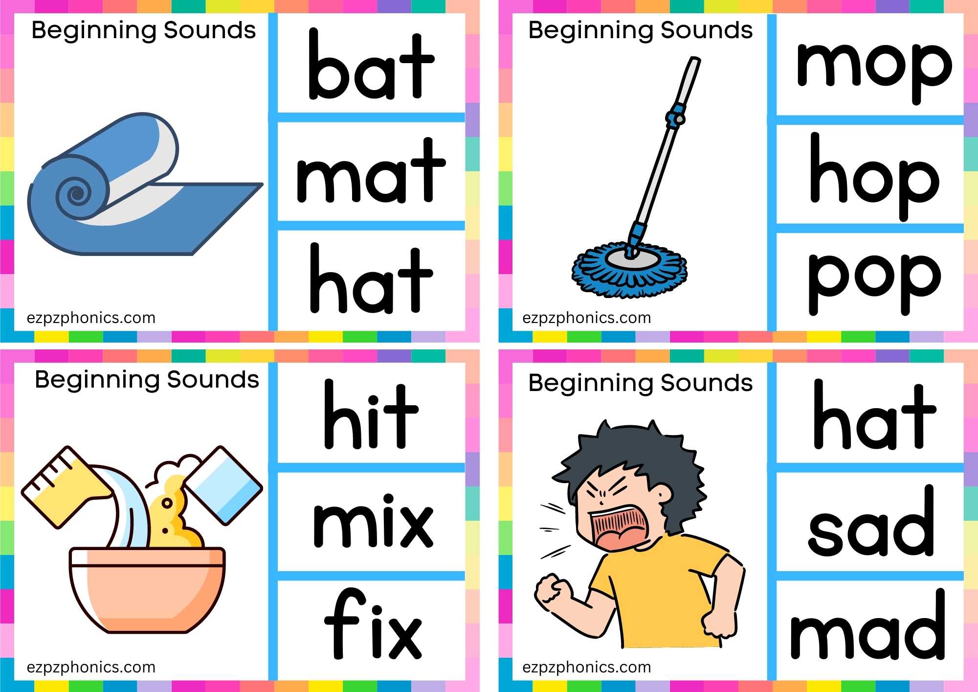 Letter M Look At The Image And Clip The Correct Word Group 2 - ezpzphonics.com